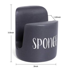 Sponge Holder for kitchen Sink - Dish Sponge Caddy for Kitchen Sink - Ceramic Sponge Holder - kitchen Sink Accessories - Farmhouse Fall Decor - kitchen Counter Decor - Sink Organizer - Black