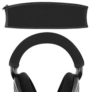 geekria flex fabric headband cover compatible with sennheiser hd598 hd579 hd559 hd558 headphones, head cushion pad protector, replacement repair part, sweat cover, easy diy installation (black)