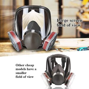 Holulo Full Face Cover Gas Mask for Panit,Full Face Respirator Reusable Organic Vapors Safety Respirator Cover