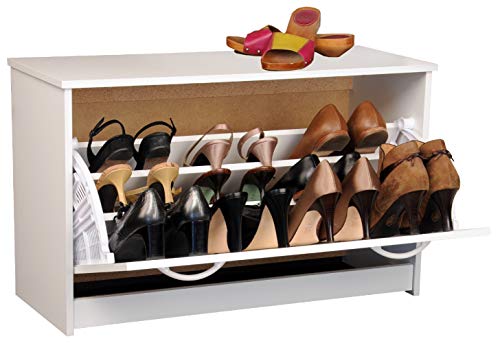 Single Shoe Cabinet - White