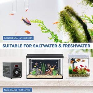 Poafamx 16gal Aquarium Chiller 60L Fish Tank Cooler Unit ℉ Quiet for Home Fish Shrimp Breeding Aquaculture with Water Pump and Pipe 110V