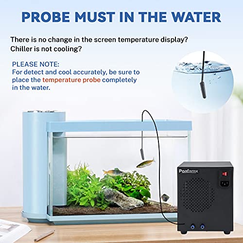 Poafamx 16gal Aquarium Chiller 60L Fish Tank Cooler Unit ℉ Quiet for Home Fish Shrimp Breeding Aquaculture with Water Pump and Pipe 110V