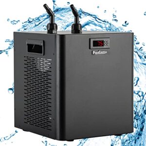 poafamx aquarium chiller 79gal 1/3 hp water chiller for hydroponics system home use axolotl fish coral shrimp 110v with pump and pipe