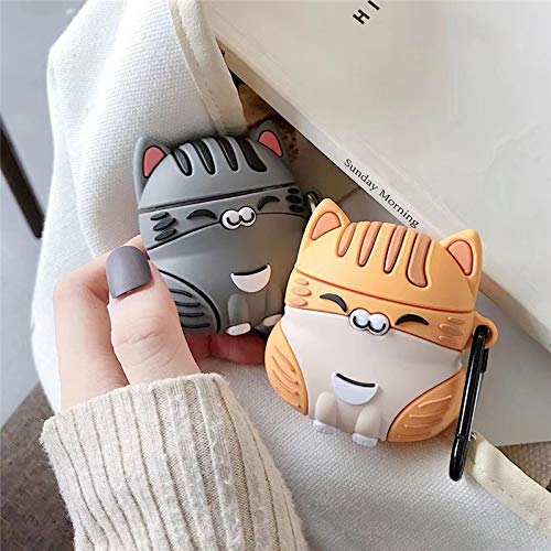 UR Sunshine Case Compatible with AirPods Pro, Super Cute Sitting Lucky Cat Kitty Cover Case, Soft TPU Silicone Gel Earphone Case Compatible with AirPods Pro -Grey