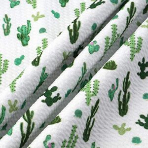 David Angie Cactus Printed Bullet Textured Liverpool Fabric 4 Way Stretch Spandex Knit Fabric by The Yard for Head Wrap Accessories (Cactus)