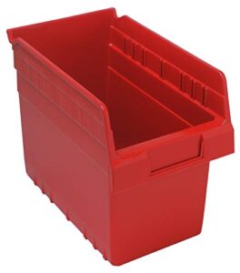 quantum storage systems k-qsb802rd-5 5-pack store-max plastic 8" shelf bins, 11-5/8" x 6-5/8" x 8", red