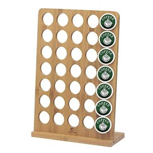 simesove coffee pod holder bamboo,coffee k-cups pods organizer,coffee display rack 35 pod storage,coffee pod storage - k cups organizer for countertop coffee pod holder