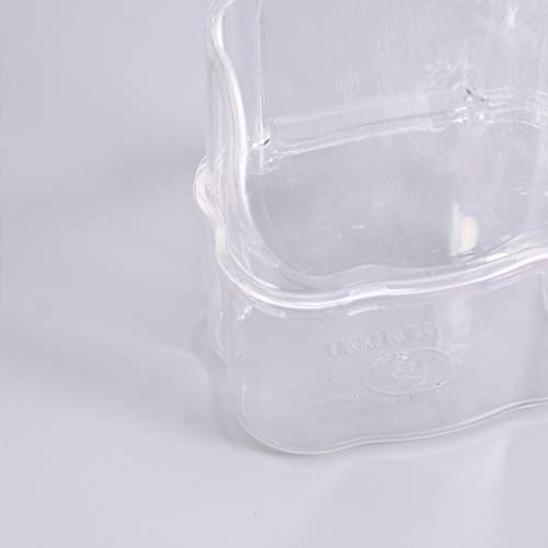 POPETPOP Bird Cage Hanging Feeder Cups - 3 Pcs Clear Plastic Food & Water Dispenser Bowl - No Mess Bird Feeder Bowl for Pet Cages