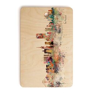 society6 bri buckley san francisco skyline cutting board, rectangle