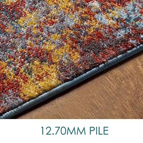 Artistic Weavers Eira Modern Abstract Area Rug,6'7" x 9',Blue/Orange