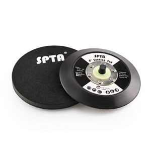 spta 6"(150mm) backing pad hook and loop backing plate 5/16"-24 thread da air random orbital sander/polisher backing pad with 6" interface cushion pad for sanding finishing polishing buffing