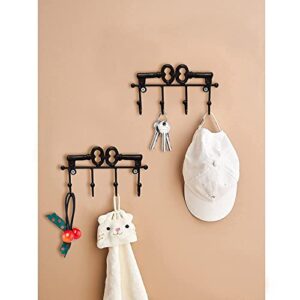 gusuwod set of 2 key holder for wall - rustic key shaped key hook rack - (bronze) 7" x 4"…