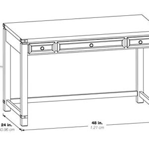 OSP Home Furnishings Baton Rouge Writing Desk, Walnut