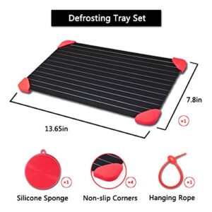 Defrosting Tray for Frozen Meat Rapid and Safer Way of Thawing Food Large Size Defroster Plate Thaw by Miracle Natural Heating A Pack with 7 Pieces Included