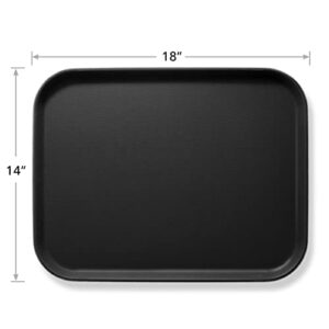 Jubilee (Set of 4) 14" x 18" Rectangular Restaurant Serving Trays, Black - NSF Certified Non-Slip Food Service Tray