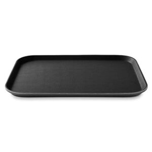 Jubilee (Set of 4) 14" x 18" Rectangular Restaurant Serving Trays, Black - NSF Certified Non-Slip Food Service Tray