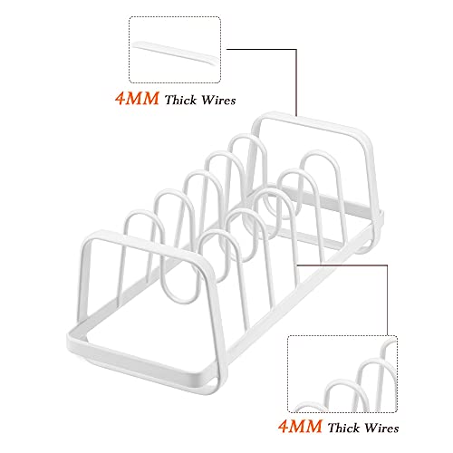 SANNO Pot Pan Lid Holders, Rack Organizer Pot lid Organizer Rack for Cabinet, Bakeware Rack,Kitchen Cookware Pantry Cabinet Storage Rack (pack of 2)