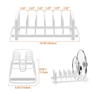 SANNO Pot Pan Lid Holders, Rack Organizer Pot lid Organizer Rack for Cabinet, Bakeware Rack,Kitchen Cookware Pantry Cabinet Storage Rack (pack of 2)