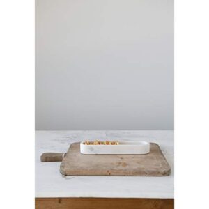 Creative Co-Op White Marble Cracker Dish