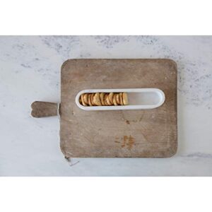 Creative Co-Op White Marble Cracker Dish