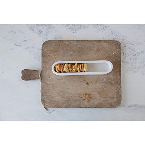 Creative Co-Op White Marble Cracker Dish