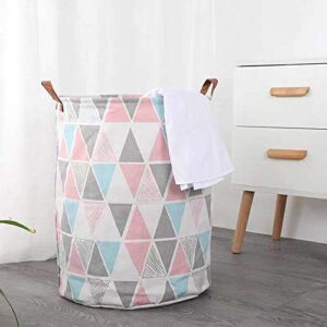 Hehoilam Storage Baskets Waterproof Foldable Organizer Large Storage Bins for Dirty Clothes Home and Office Toy Organizer Laundry Hamper(Pink triangle)