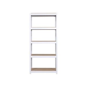 Kepsuul 4 Shelf Heavy Duty Customizable Adjustable Tier Modular Tall Metal Shelving and Storage for Garage, Kitchen, Pantry, Closet, Office, Bedroom 32.1" W X 16.4" D X 76.9" H - White