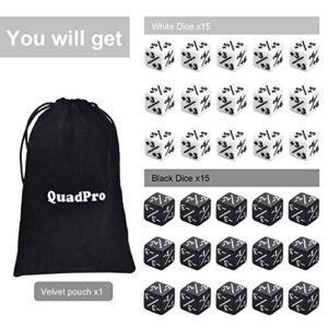 QuadPro 30 Pieces Dice Counters Token Dice Set D6 Dice Cube Compatible with MTG, CCG, Card Gaming Accessory