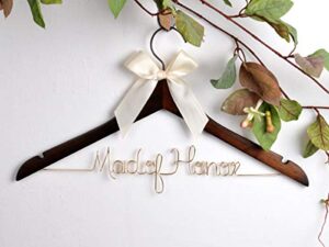 flowershave357 maid of honor hanger custom bridesmaid gifts wedding dress hanger bridal shower gifts bridal hanger personalized wedding dress hanger