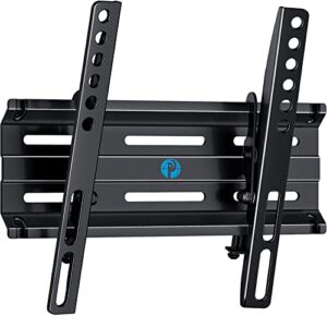 tilting tv wall mount bracket low profile for 13-42 inch flat screen tvs & monitors, universal tilt tv monitor mount fits 8" wood studs vesa 200x200mm by pipishell