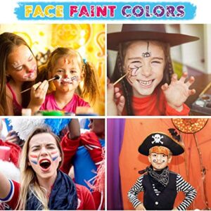 Maydear Face Painting Kit for Kids - 20 Colors Water Based Makeup Palette with Stencils, Glitters, Rainbow Split Cake, Hair Dye Clips, for Parties, Halloween, Safe Professional Body & Face paint Kit