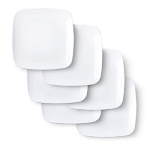 delling appetizer plates - 6.5 in ceramic small plates for dessert -square serving plates - white kitchen dinnerware dishes set for snacks, appetizer, side dishes- serving platter set of 6