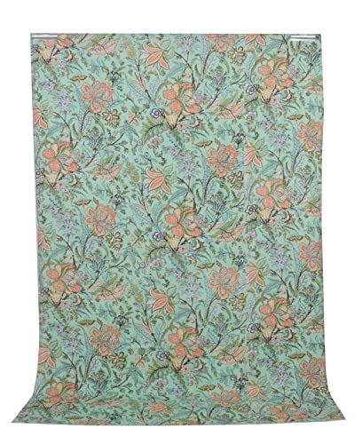 Maviss Homes Indian Traditional Handmade Floral Cotton Super Soft Kantha Quilt Blanket | Throw Bedspread Blanket | Bedroom Décor Throw Quilt |Home Décor; Multicolour