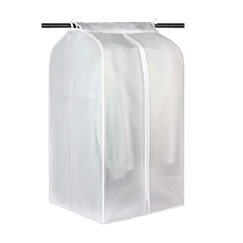 Hanging Garment Bags for Closet Storage Large Hanging Garment Clothes Cover Clothing Storage Bag with Magic Tape and Zipper Translucent Closet Clothes Protector for Suit Coat 21.6 x 19.7 x 35.4 inch