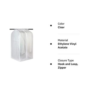 Hanging Garment Bags for Closet Storage Large Hanging Garment Clothes Cover Clothing Storage Bag with Magic Tape and Zipper Translucent Closet Clothes Protector for Suit Coat 21.6 x 19.7 x 35.4 inch