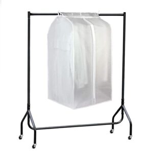 Hanging Garment Bags for Closet Storage Large Hanging Garment Clothes Cover Clothing Storage Bag with Magic Tape and Zipper Translucent Closet Clothes Protector for Suit Coat 21.6 x 19.7 x 35.4 inch