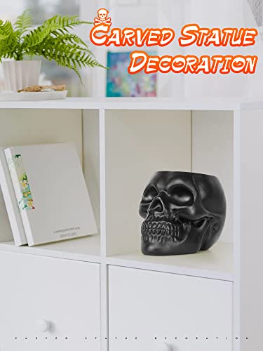 Dashamce Skull Planter Dish Large Flower Pot Container Box Halloween Skull Candy Bowl Desk Decoration