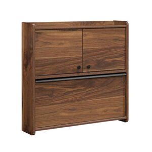 sauder harvey park wall desk, grand walnut finish