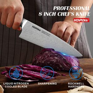 KONOLL Chef Knife Professional 8" Kitchen Knife German HC Stainless Steel Meat Vegetables Knives with Gift Box