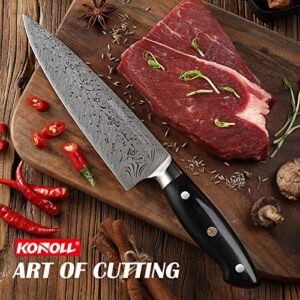 KONOLL Chef Knife Professional 8" Kitchen Knife German HC Stainless Steel Meat Vegetables Knives with Gift Box