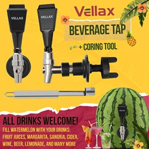 Watermelon Tap Beverage Dispenser Kit - Fruit Keg Tapping Kit & Coring Tool - Juice DIY Spigot, Beer Faucet, Great Spout to Turn Halloween Pumpkins into Ice Tea & Alcohol Drink Party Cocktails