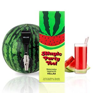 Watermelon Tap Beverage Dispenser Kit - Fruit Keg Tapping Kit & Coring Tool - Juice DIY Spigot, Beer Faucet, Great Spout to Turn Halloween Pumpkins into Ice Tea & Alcohol Drink Party Cocktails