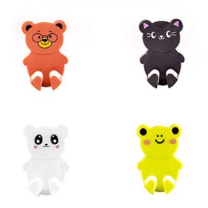 yarnow hook 4pcs cartoon animal shaped wall hanging rack paste type power plug hook household plug holder storage rack (one for each style) as shown