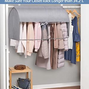 SLEEPING LAMB Expandable Hanging Closet Cover Shoulder Dust Cover Clothes Protector for Coats Suits Dresses, Grey