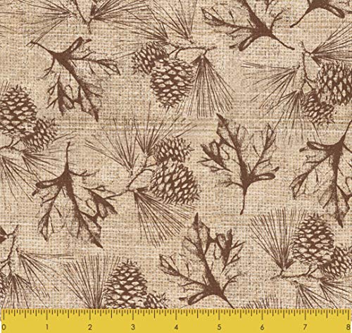 Stitch & Sparkle Paul Brent Lodge Farm Collection, Pine Leaves, 44 Inches