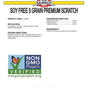 Kalmbach Feeds Soy Free Non-GMO 5 Grain Premium Scratch Grain Treat for Chickens, 50 lb