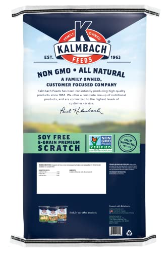 Kalmbach Feeds Soy Free Non-GMO 5 Grain Premium Scratch Grain Treat for Chickens, 50 lb