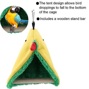 Tnfeeon Pet Bird Plush Hammock, Pet Bird Parrot Triangle Plush Hammock Tent Bed Hanging Cave Standing Toy