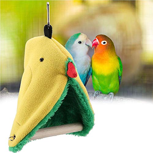 Tnfeeon Pet Bird Plush Hammock, Pet Bird Parrot Triangle Plush Hammock Tent Bed Hanging Cave Standing Toy