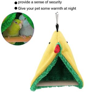 Tnfeeon Pet Bird Plush Hammock, Pet Bird Parrot Triangle Plush Hammock Tent Bed Hanging Cave Standing Toy